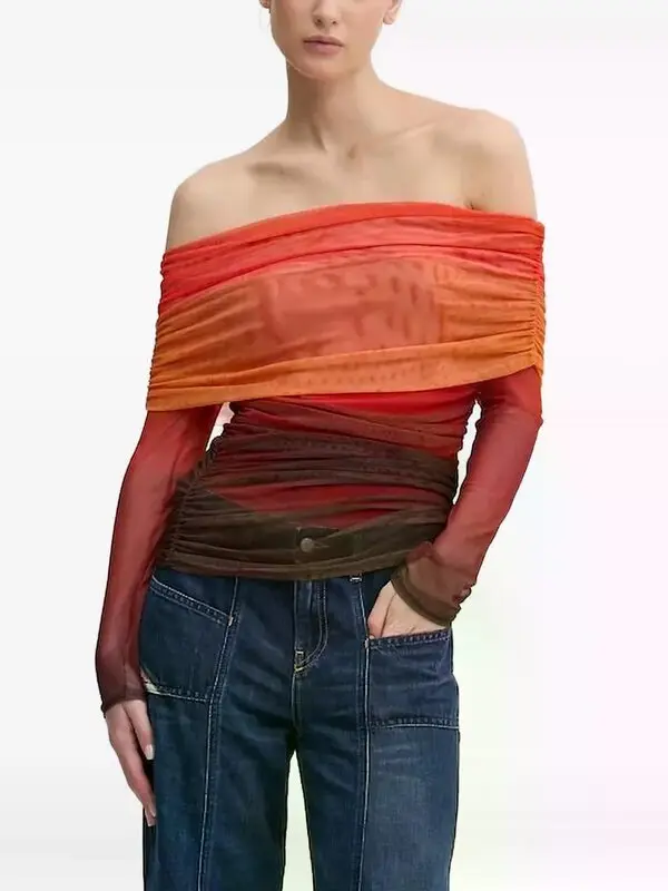 NEVER FULLY DRESSED Ombré Draped Top