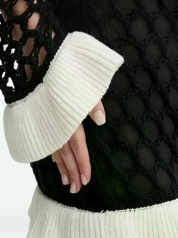 NEVER FULLY DRESSED Crochet-knit Ruffled Dress
