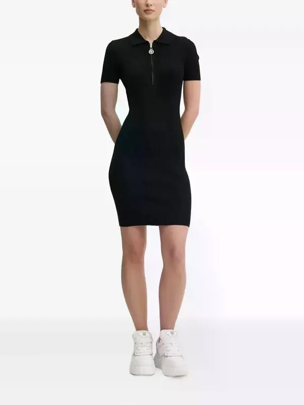 Hugo Ribbed Zip-front Mini Dress
