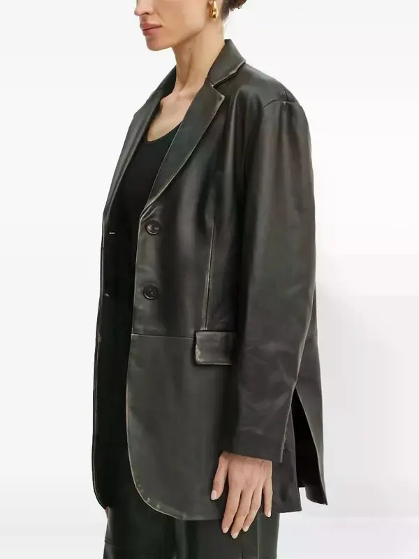 Liviana Conti Leather Single-breasted Blazer