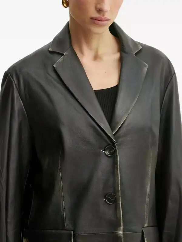 Liviana Conti Leather Single-breasted Blazer