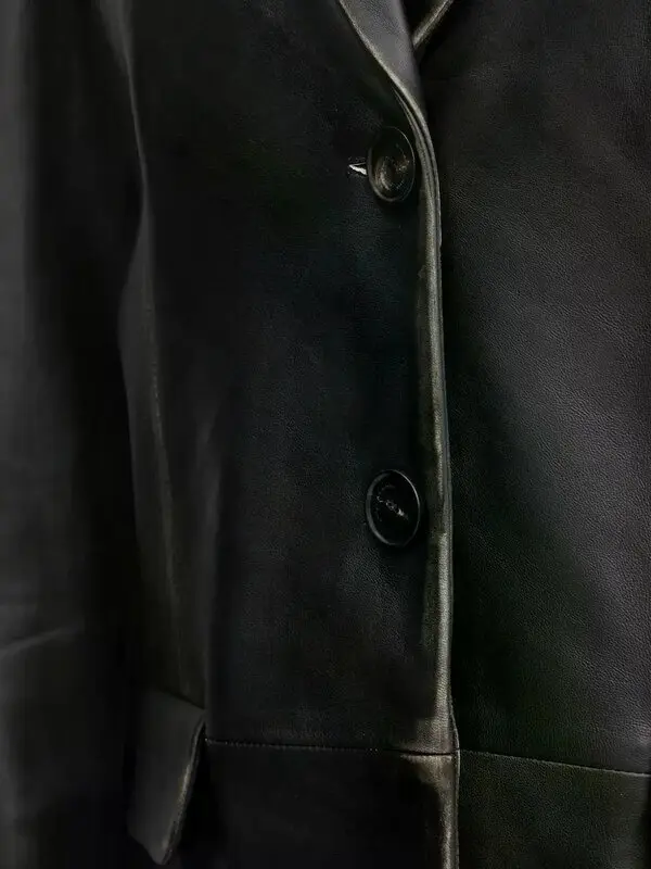 Liviana Conti Leather Single-breasted Blazer
