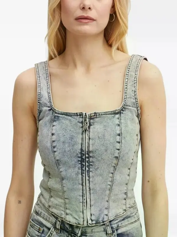 Patrizia Pepe Zip-front Denim Top