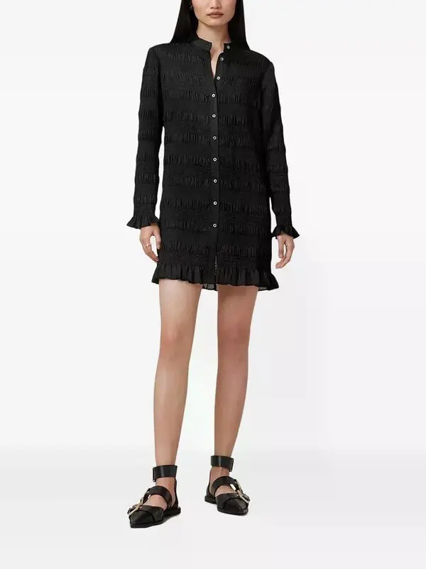 ALLSAINTS Shirring-effect Ruffle Mini Dress
