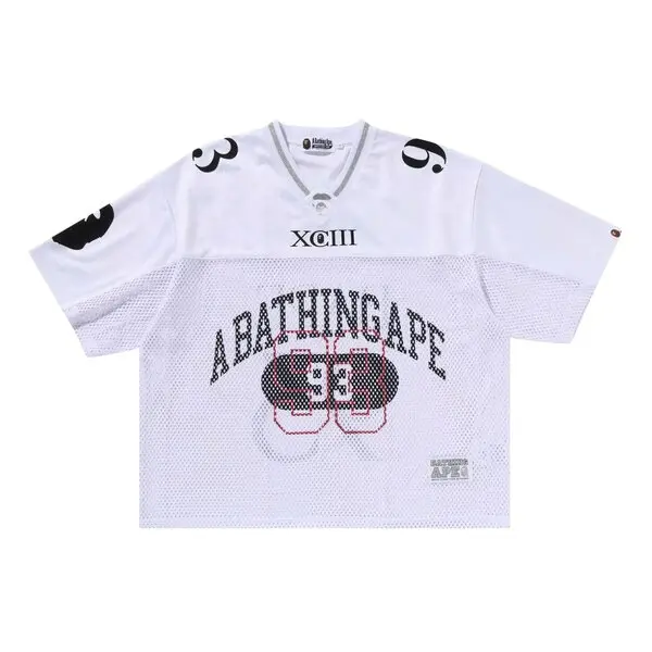 A BATHING APE Line Camo Football Jersey - White
