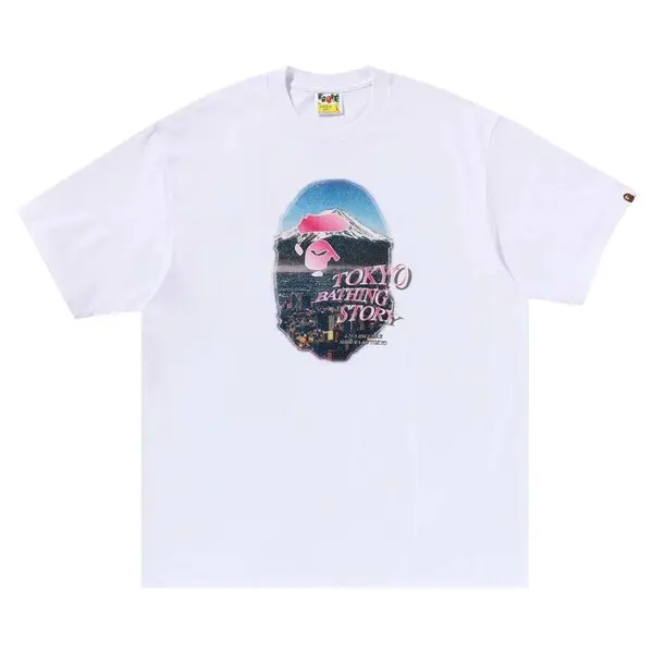 A BATHING APE Cityscape Ape Head Relaxed Fit Tee - White