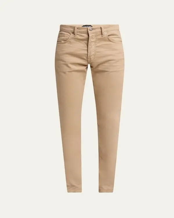 TOM FORD Slim-fit Stretch Twill Trousers - Cafe