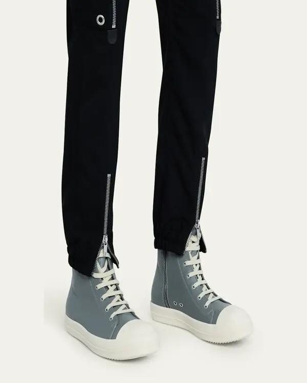 Rick Owens Calf Leather High-top Sneakers - Washed Indigo/milk/milk