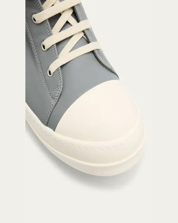 Rick Owens Calf Leather High-top Sneakers - Washed Indigo/milk/milk