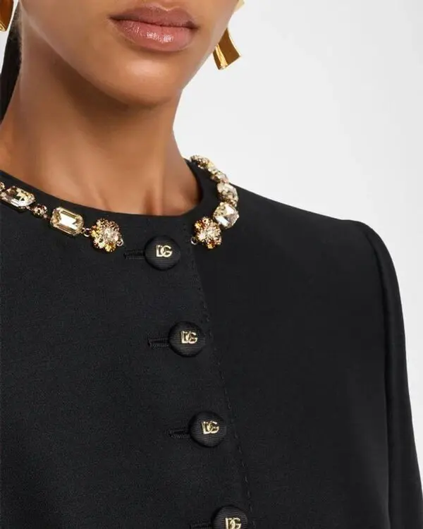 Dolce & Gabbana Tailored Crystal-embellished Blazer - Black