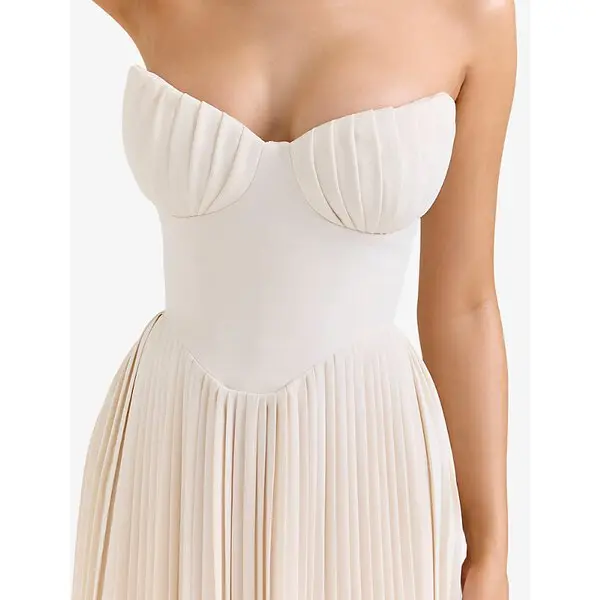 strapless open back dress Conan Strapless Midi Dress  AMUR