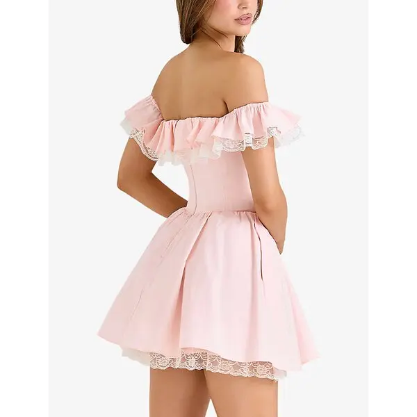 House Of Cb Jaide Off-The-Shoulder Mini Dress - Pink | Editorialist