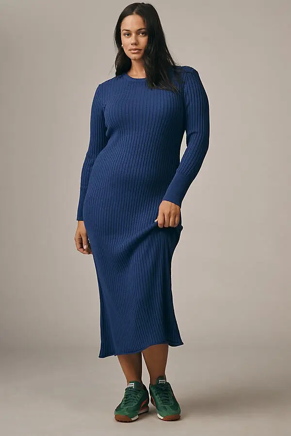 anthropologie blue midi dress Asymmetric velvet Blue dress with tulle and crystal embroidery Blue / US 10 main image 0