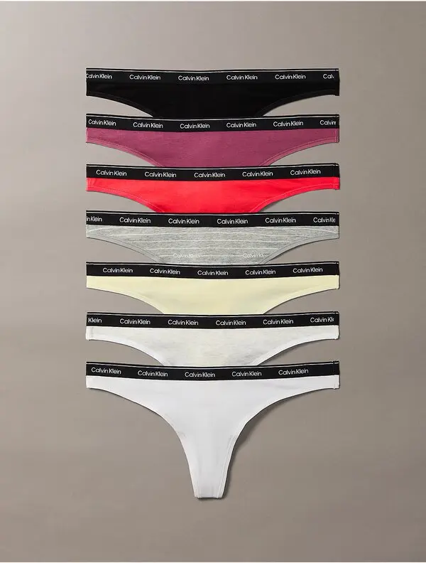 Calvin Klein Icon Logo 7-pack Thong - Breezy Blue Multi