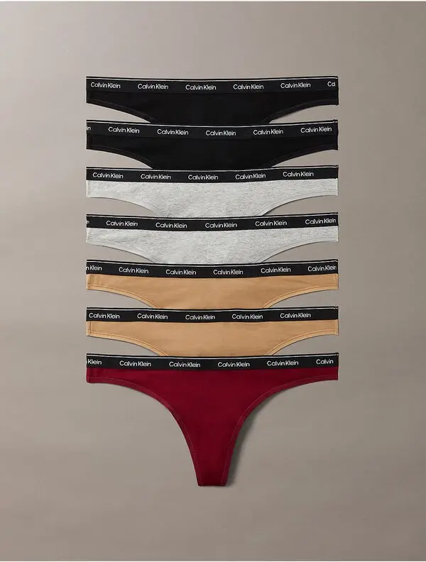 Calvin Klein Modern Logo 7-pack Thong - Rouge Multi