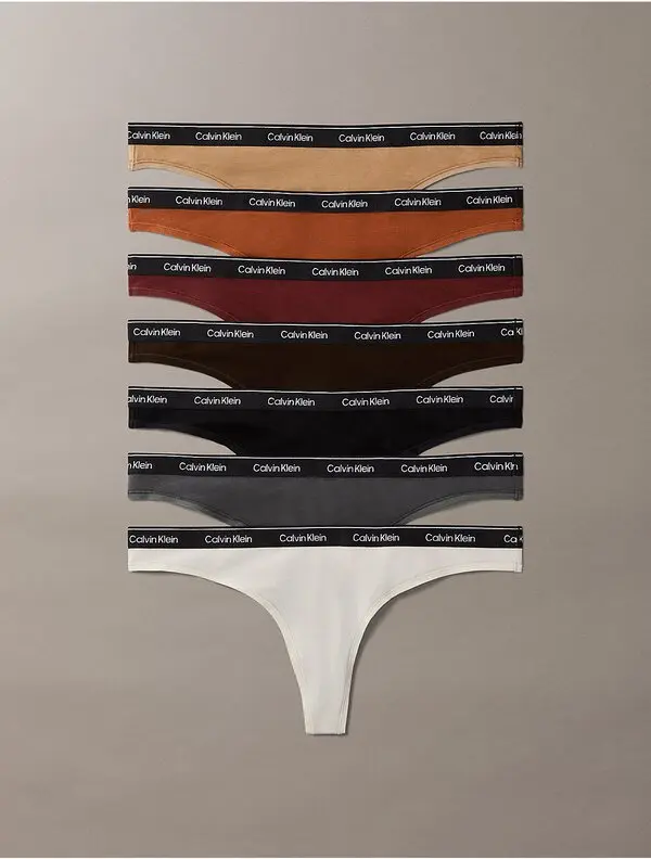 Calvin Klein Icon Logo 7-pack Thong - Tiger's Eye Multi