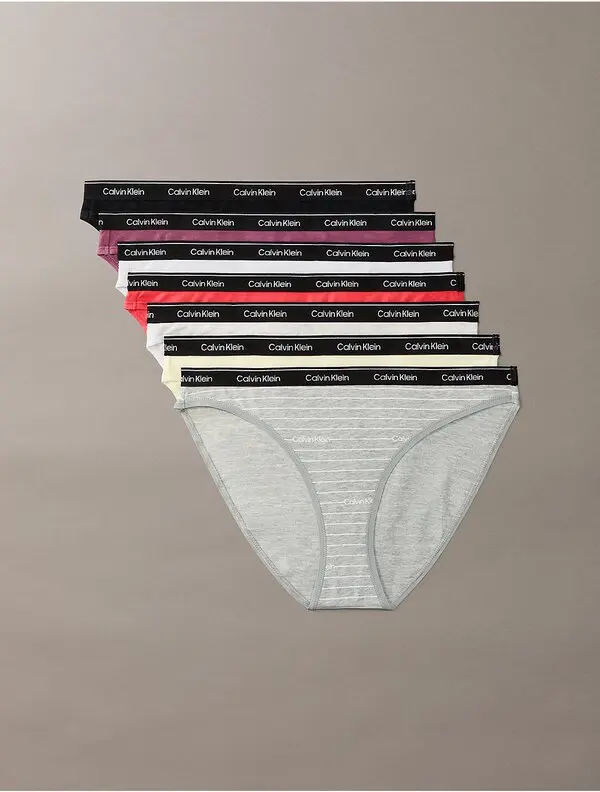 Calvin Klein Modern Logo 7-pack Bikini - Punch Pink Multi