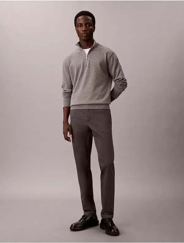 Calvin Klein Cotton Sateen Slim Chino Pants - Dark Grey
