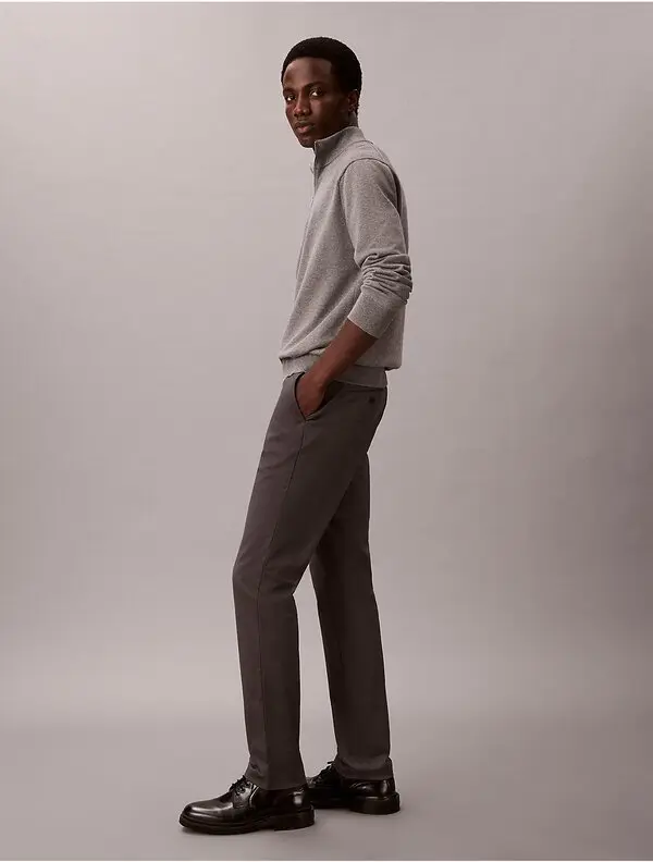 Calvin Klein Cotton Sateen Slim Chino Pants - Dark Grey