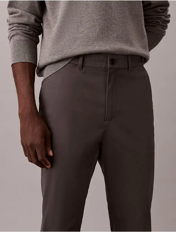 Calvin Klein Cotton Sateen Slim Chino Pants - Dark Grey