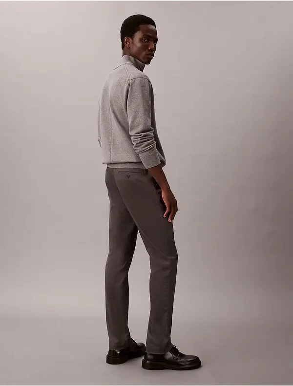 Calvin Klein Cotton Sateen Slim Chino Pants - Dark Grey