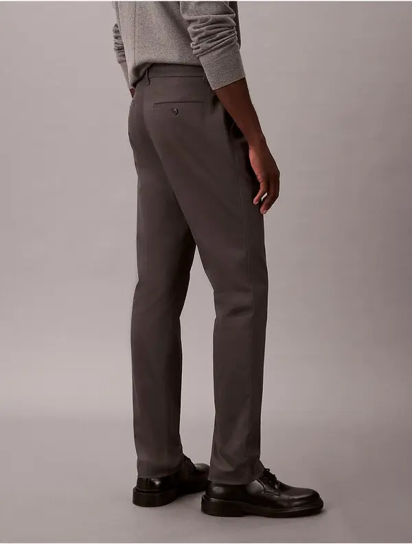 Calvin Klein Cotton Sateen Slim Chino Pants - Dark Grey