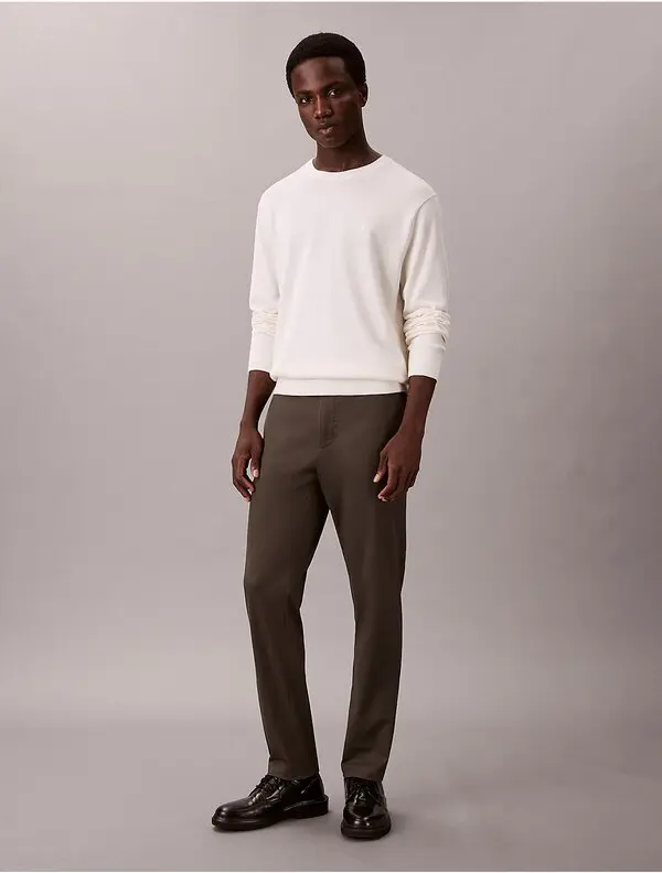 Calvin Klein Cotton Sateen Slim Tapered Chino Pants - Beluga