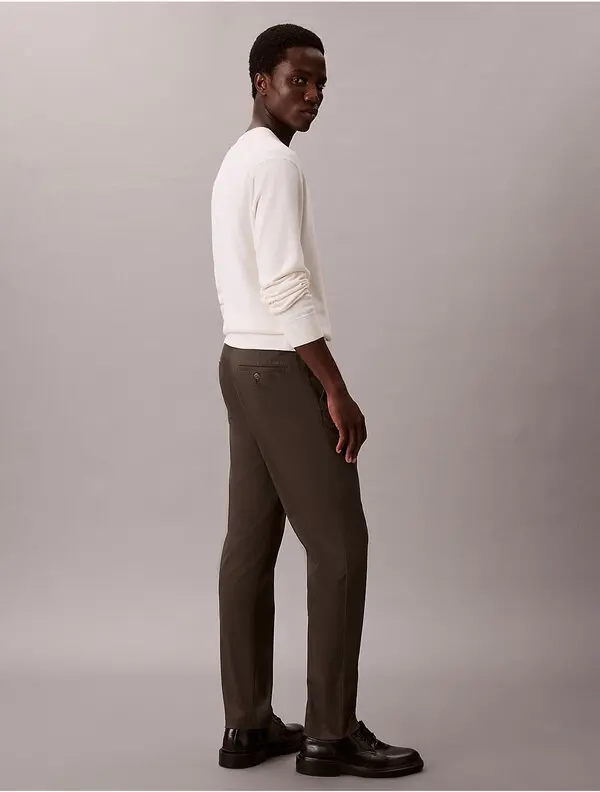 Calvin Klein Cotton Sateen Slim Tapered Chino Pants - Beluga