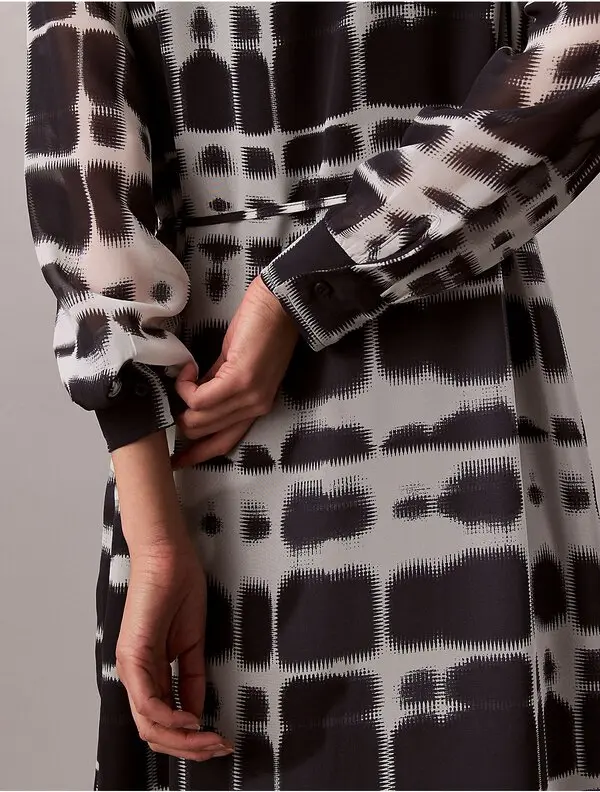 Calvin Klein Printed Midi Shirt Dress
