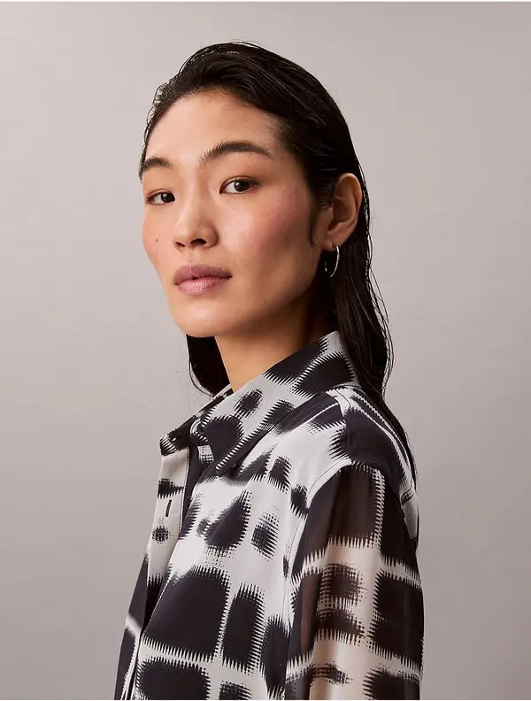 Calvin Klein Printed Midi Shirt Dress