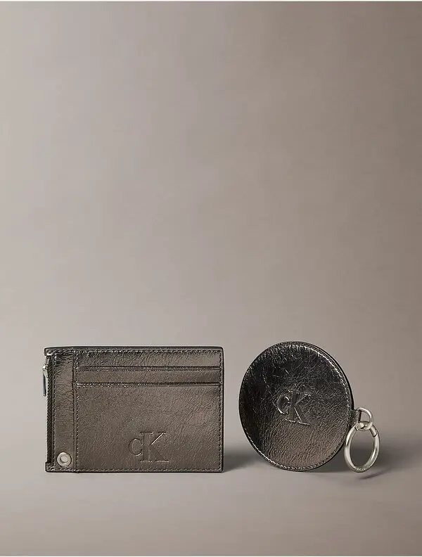 Calvin Klein Archive Hardware Wallet + Mirror Set - Gunmetal