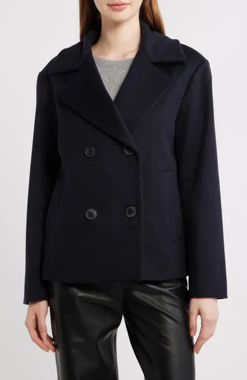 Fleurette Jane Wool Pea Coat - Navy