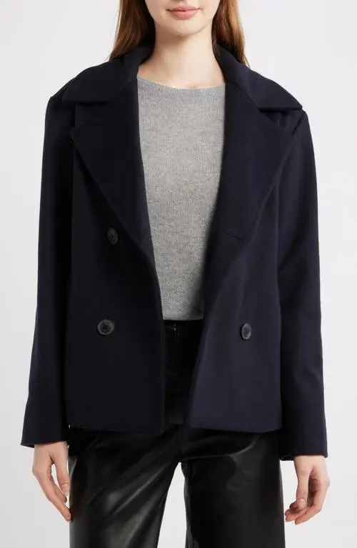 Fleurette Jane Wool Pea Coat - Navy