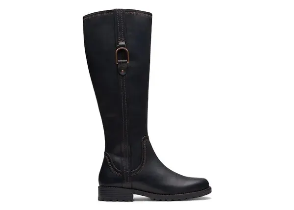 Clarks Aspra Hi Leather Boots - Black