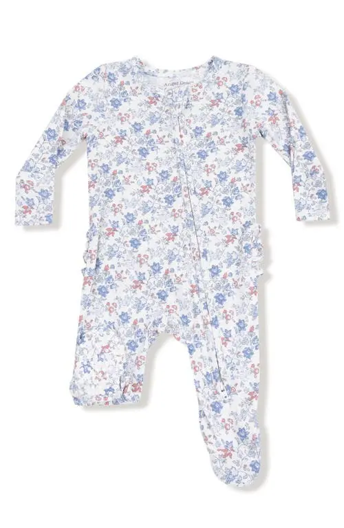 ANGEL DEAR Country Floral Footie - Ivory/mellow Rose