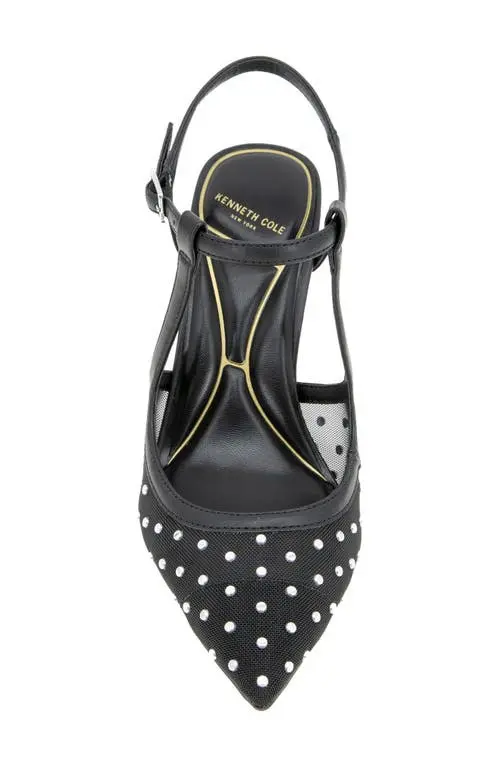 KENNETH COLE Romi Slingback Pump - Black Stud Mesh