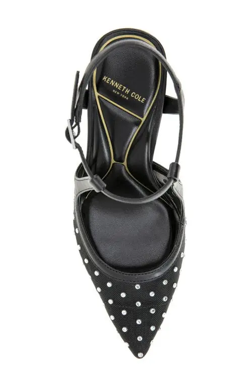KENNETH COLE Romi Slingback Pump - Black Stud Mesh