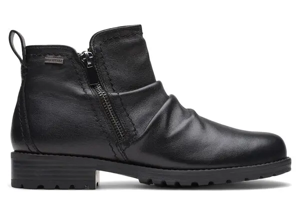 Clarks Aspra Walk Waterproof Leather Ankle Boots - Black