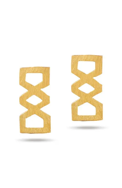 TURQUOISE MOUNTAIN Girih Bar Stud Earrings - Gold