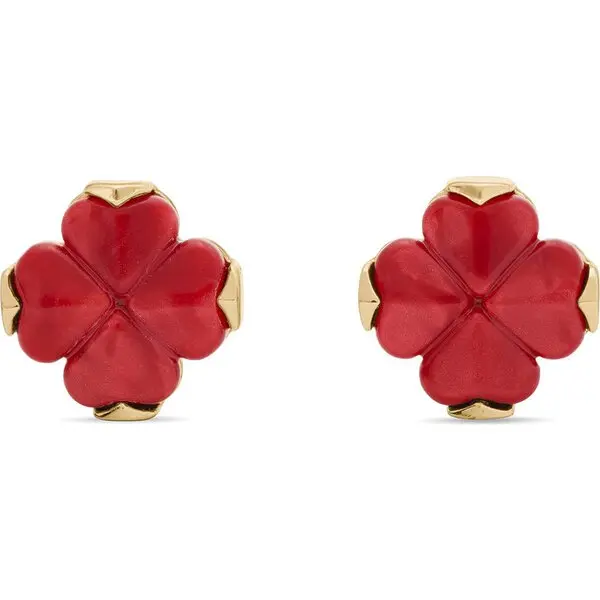 Kate Spade New York Spade Mother-of-pearl Flower Stud Earrings - Red