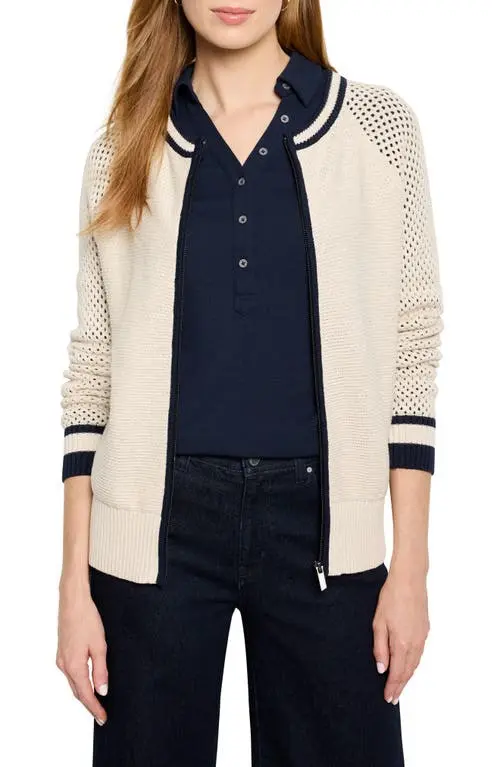 NIC+ZOE Open Stitch Zip-up Cardigan