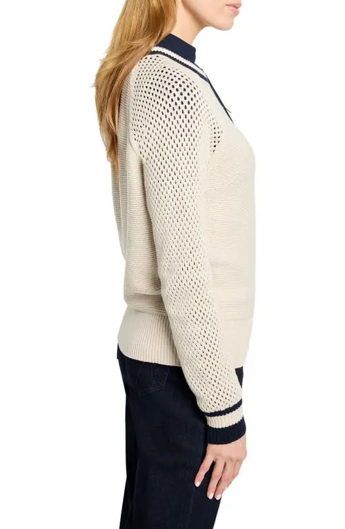 NIC+ZOE Open Stitch Zip-up Cardigan