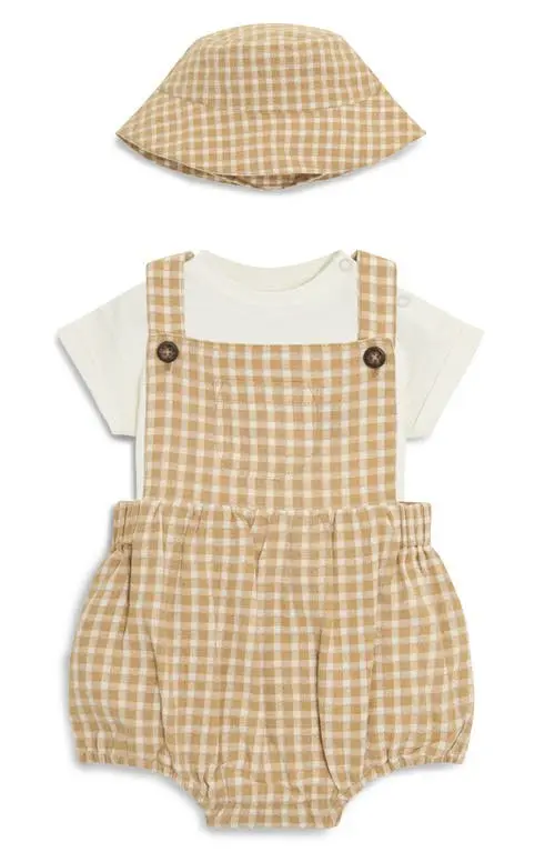 JOJO MAMAN BEBE Gingham Shirt And Romper Set - Brown