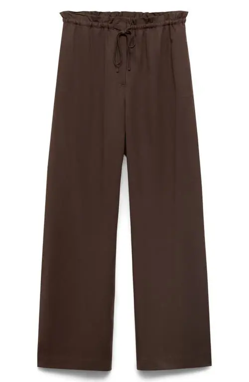 Mango Drawstring Wide-leg Tencel Lyocell Pants