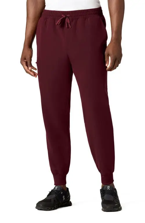 JAANUU Osmo 8-pocket Classic Scrub Jogger - Burgundy