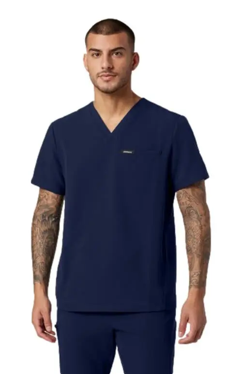 JAANUU Platt 3-pocket Classic V-neck Scrub Top - Midnight Navy