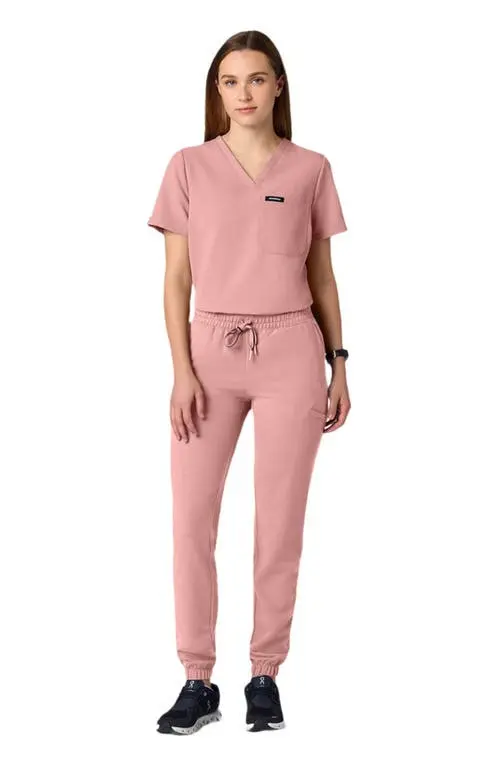 JAANUU Jace 7-pocket Skinny Scrub Jogger - Mauve