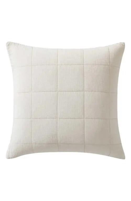 Calvin Klein Solid Quilted Cotton Gauze Pillow Sham - Light Beige