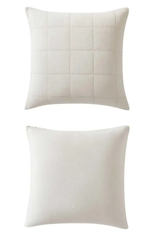 Calvin Klein Solid Quilted Cotton Gauze Pillow Sham - Light Beige