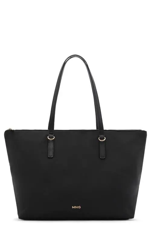 Mango Nylon Shopper Bag - Black